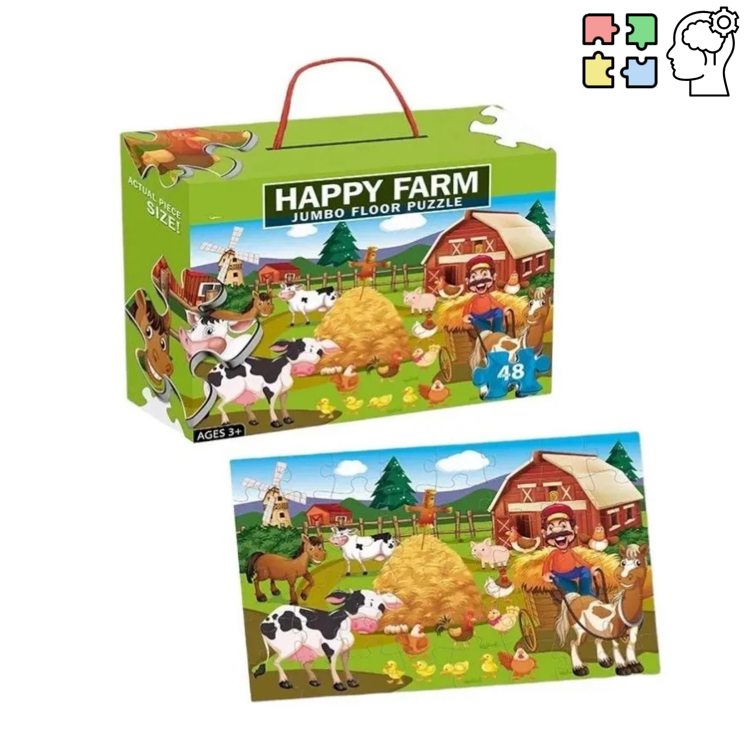 Puzzle Jumbo Infantil Granja 48 Piezas Grandes 3 Años+ - Doremi Diversión